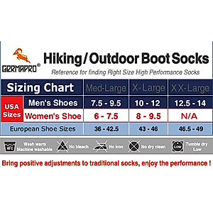 Men's Breathable Hiking Work Boot Socks w/Anti-Stress Moisture Wicking Germanium & Coolmax Fiber Lite-Compression 1/2 pr (X-Large, 2 Dark Grey Pack)
