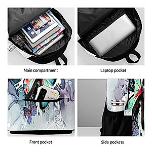 FDOUBZHI Butterfly Ink Paint Flowers Backpacks 16.9 Inch Laptop Tlarge Capacity Book Bag Adult Travel Hiking Camping Daypack