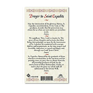 Holy Prayer Cards for the Prayer to Saint Expedite in English