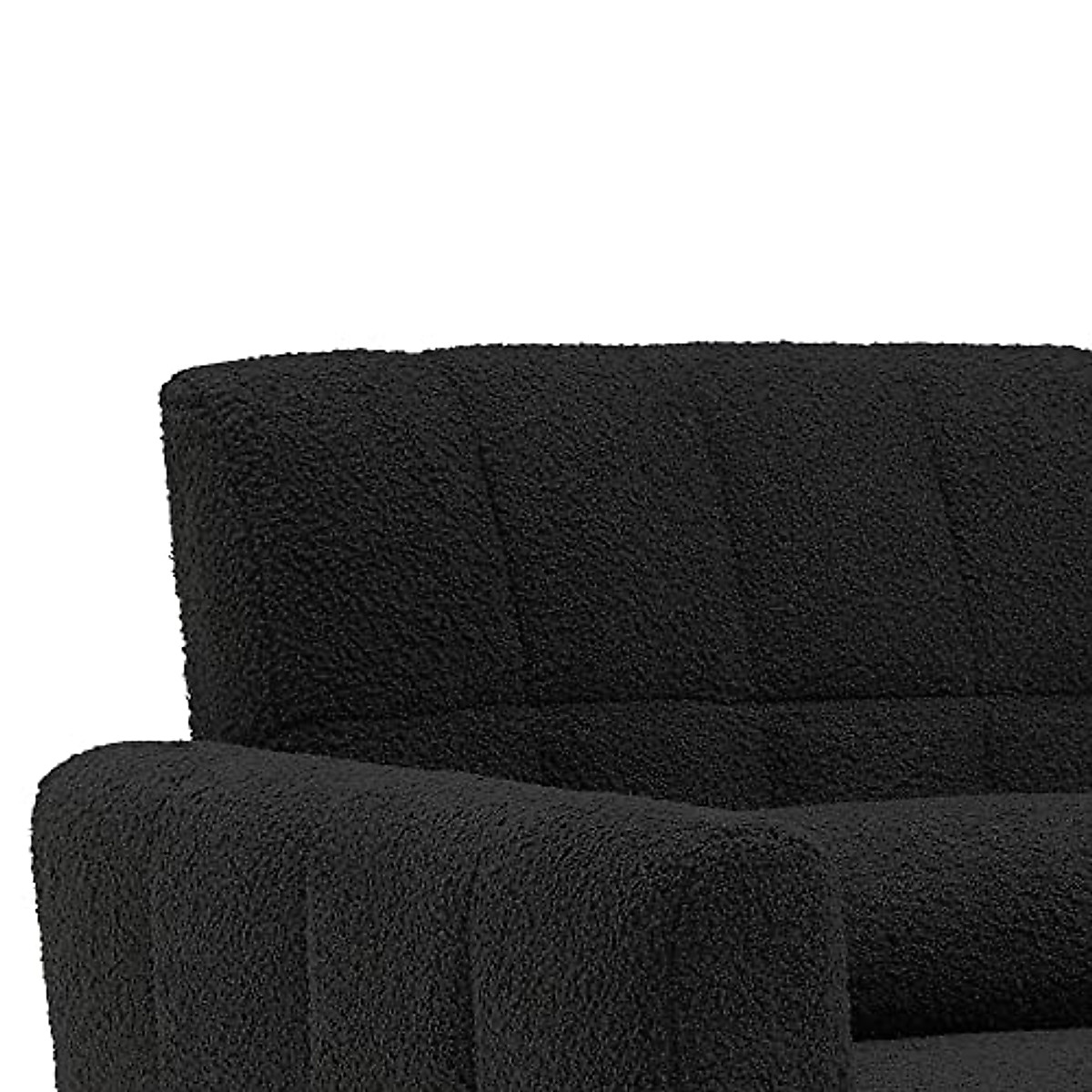 Tiophome Teddy Accent Modern Side Gold Legs & Waist Pillow, Single Sofa Couch Armchair Reading Chairs for Living Waiting Room Bedroom Black