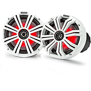 KICKER 8" White Marine LED Speakers - 1-Pair of OEM Replacement Speakers