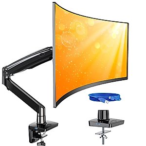 ErGear Single Monitor Mount for 13 to 40 inches Ultrawide Screens, Holds 26.5lbs, Gas Springs Single Monitor Arm, Single Monitor Stand with Swivel, Tilt, Rotation for Home and Office, VESA 75/100mm