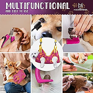 Dog Grooming Hammock Harness for Cats Dogs - Complete Groomers Helper Set for Pets - Pet Grooming Hammock Dog Nail Clipper - Dog Hammock for Nail Clipping - Dog Sling Lift Harness for Dogs Cats