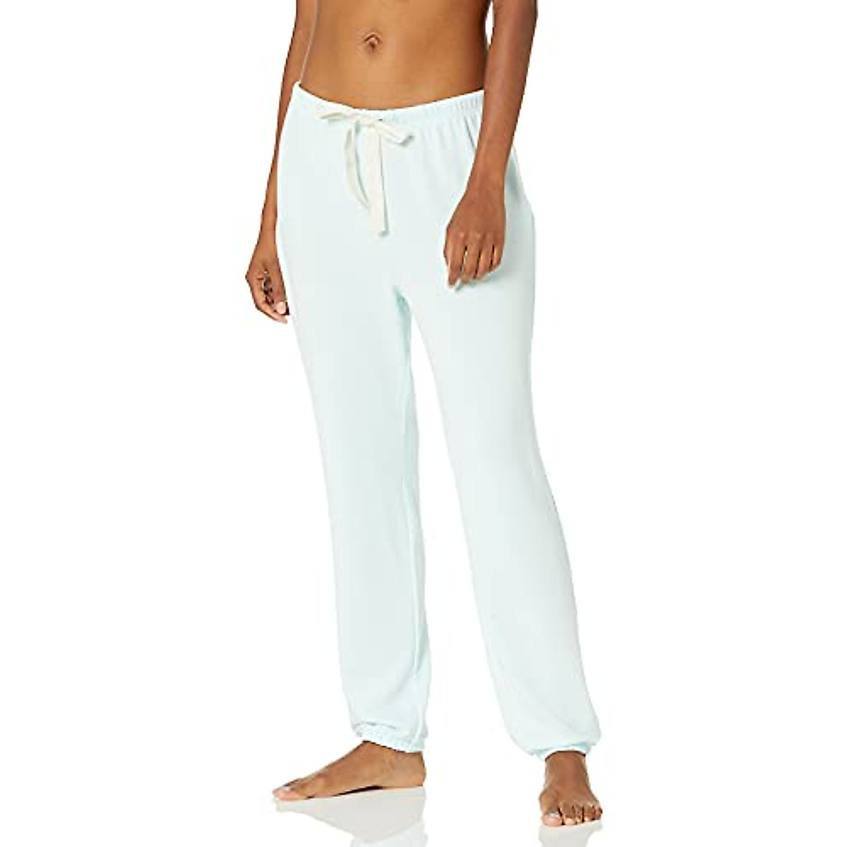 Amazon Essentials Women's Pajama Jogger - Lightweight Lounge Terry, Plus Size, Aqua Blue, Large