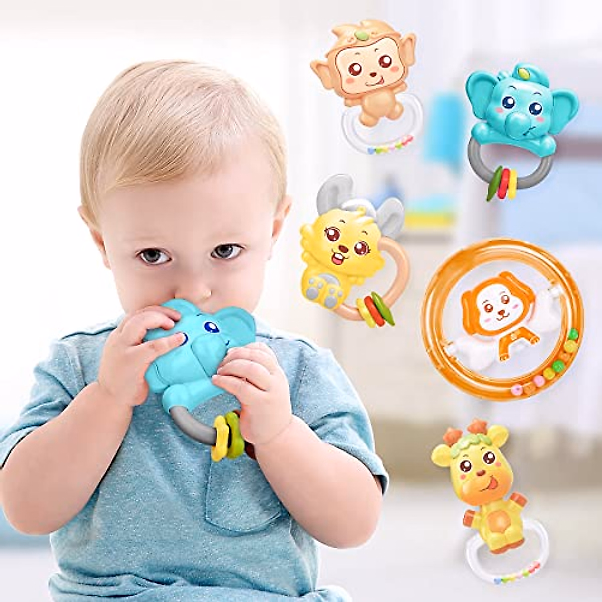 Yuanlebao Crib Mobile for Pack and Play,Baby Crib Toys with Light and Music, Rotation,Timing, Toddlers Toy for Remote Lamp, Projector for Crib Accessories,Nursery Toys for Infant 3M+（Yellow）
