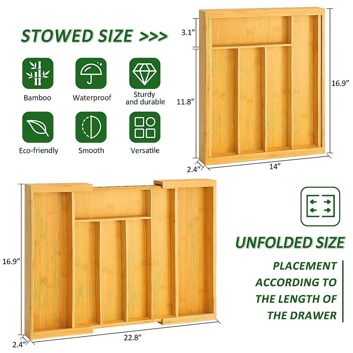 2 Pack Bed Tray Table & 2 Pack Silverware Organizer