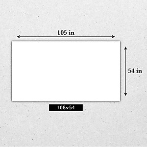 PLASTICPRO Disposable 3 Ply Paper & Plastic Tablecloth Absorbent, Waterproof, White Table Cover for Rectangle Tables fits 6-8 Foot Tables Size: 54'' X 108'' Pack of 5
