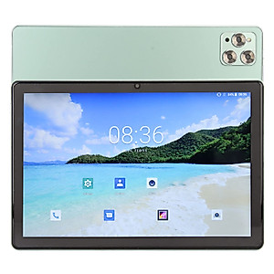 10.1 Inch Tablet, FHD 8GB RAM 256GB ROM Tablet, Octa Core CPU Dual Camera 5G WiFi 4G LTE Tablet with BT Keyboard for Office, Business, Gaming 100‑240V Green (US Plug)
