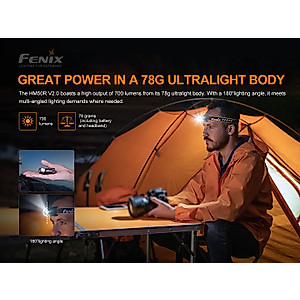 Fenix Power Bundle HM50R v2.0 Headlamp Bundle with 2X ARB-L16, 700 Lumen USB-C Rechargeable, Lightweight with Red Light and Lumentac Organizer