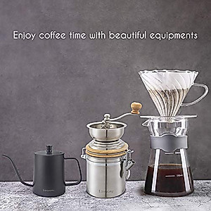 Easyworkz Manual Coffee Grinder with Airtight Canister,Adjustable Setting,Stainless Steel burr Coffee Bean Mill Tool