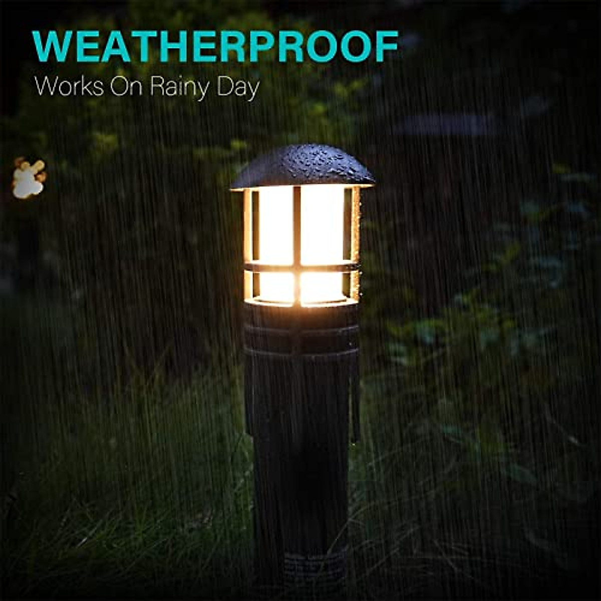 Malibu Aged Iron Collection LED Bollard Pathway Light LED Low Voltage Landscape Lighting Outdoor Bollard Path Lights for Lawn Patio Yard Walkway Driveway Pathway Garden Landscape 8400-4320-01, Black