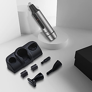 TOFULS Ear and Nose Hair Trimmer for Men - Waterproof Stainless Steel 3-in-1 Hair Trimmer, Nose Hair Clipper, Ear Trimmer, Beard Trimmer, All in One Facial Hair Trimmer, Painless Eyebrow Trimmer