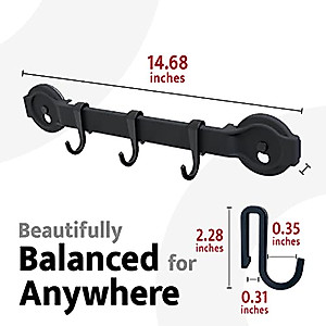 SoEzy Drill-Free Hook Rail with 3 Hooks for Kitchen and Bathroom Storage, Utensil Hanger with Suction Cup and Adhesive Disc, Wall Accessories for Hanging Utensils (White)