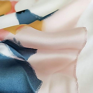 FONYVE Silk Feeling Scarf Medium Square Satin Head Scarf for Women 27.5 × 27.5 inches