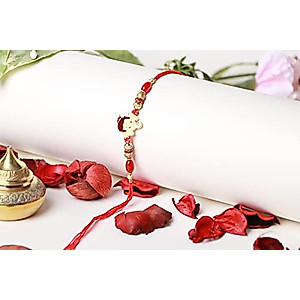 spelerio Rakhi for Brother Bhai Men Small Bro Rakshabandhan Thread Ganesha Rakhis for Raksha Bandhan Pack of 2 - AE82