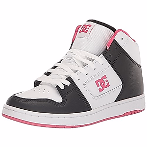 DC Women's Manteca 4 High Top Skate Shoe, Black/White/Pink, 7.5