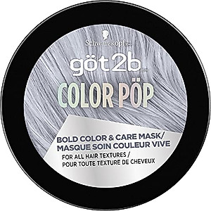 Got2b Color Pop Semi-Permanent Hair Color Mask, Silver, 5.1 oz