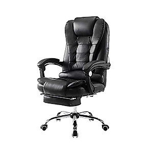 ZLBYB Office Chairs with Pillow Foot Pad Seat Back Adjustable Lifting Tilt Swivel Chair Artificial Leather Game Chair