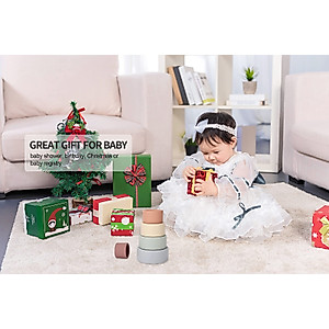 Socub Baby Stacking Toys, Silicone Stacking Cups for Babies and Infants, 5Pcs Nesting Toy for Early Educational, BPA Free, 6+ Month