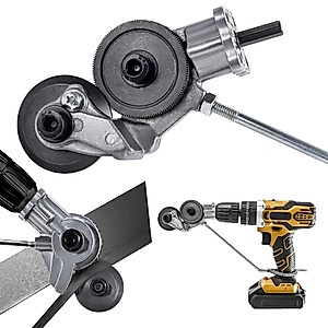 OUPARY 2024 New Electric Drill Plate Cutter - Versatile Metal Nibbler Drill Attachment for Precise Cutting of Iron, White Sheet, Steel, Copper, Aluminum - Includes Adapter for DIY Projects