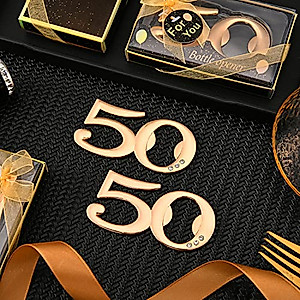 24 PCS 50th Birthday Party Favors 50 Shaped Bottle Openers 50th Birthday Golden Wedding Gifts Souvenirs for Guest , Party Decorations