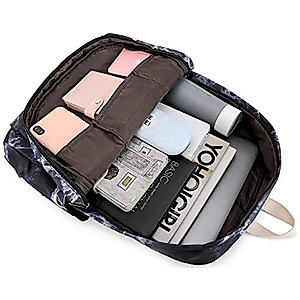 Bluboon School Backpack Teens Girls Boys Kids School Bags Bookbag with Lunch bag pencil pouch (Black)