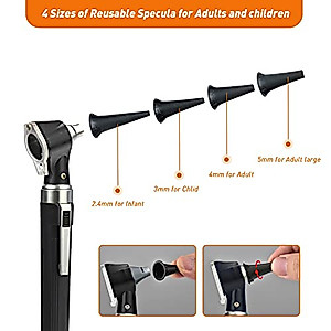 Scian Otoscope - Ear Scope with Light, Ear Infection Detector, Pocket Ear Checker Kit with 3X Magnify Lens & 8 Speculum Tips for Kids,Elders,Dogs,Home Use (Purple)