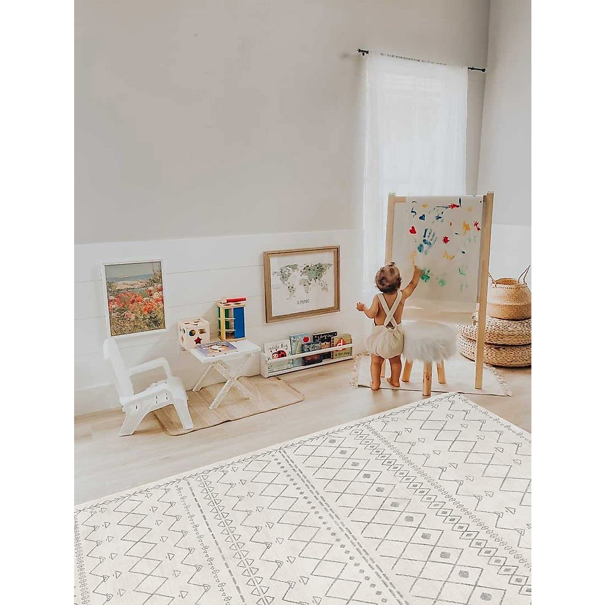 The Shwally PlayMat - Soft Baby Play Mat - Reversible Foam Floor Mat - Waterproof, Wipe-Clean, Durable, Non-Toxic and Hypoallergenic - Large (6.5' X 4.5') (Enya)