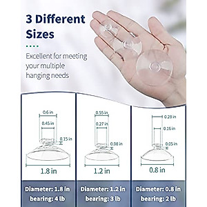 Pawfly 30 Pcs Suction Cups 0.8 & 1.2 & 1.8 Inch Clear Plastic Suction Pads for Home Organization and Decoration Strong Adhesive Sucker Holders for Kitchen Bathroom Window and Glass Door