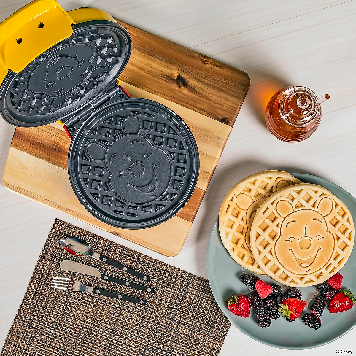 Uncanny Brands Disney Winnie the Pooh Waffle Maker - Your Favorite Honey Bear on Your Waffles