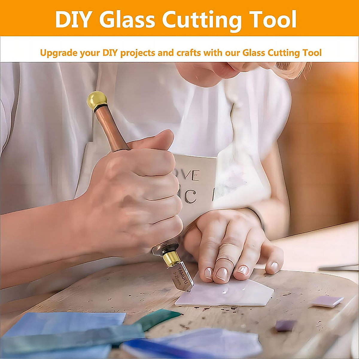 Glass Cutting Tool- 3-23mm Cutting Range- Glass Cutter with Carbide Tip, Anti-Slip Handle, and Auto-Oil System for Thick Glass/Tile/Mirror/Mosaic