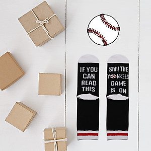 GJTIM 2 PAIRS Baseball Gift Baseball Fans Gift Baseball Team Socks Funny Birthday Gift for Baseball Lovers (Y)