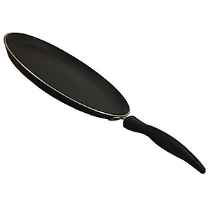 Aluminium Non Stick Dosa Pan Induction base Dosa Tawa Chapati Pan With Handle And Free One Scrubber And One Wooden Spatula (3mm)