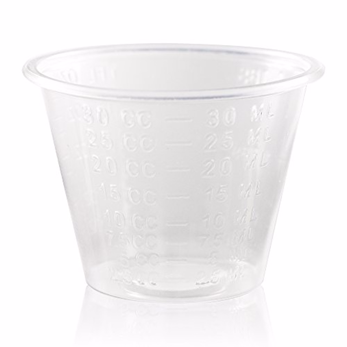 Small Plastic Disposable Medicine Cups: 1 Ounce Measuring/Mixing Cups with Graduated ML, Dram, CC, TBSP & FL OZ Measurement Markings for Pill, Epoxy, Resin & Liquid/Powder Medication - 300 Cup Set