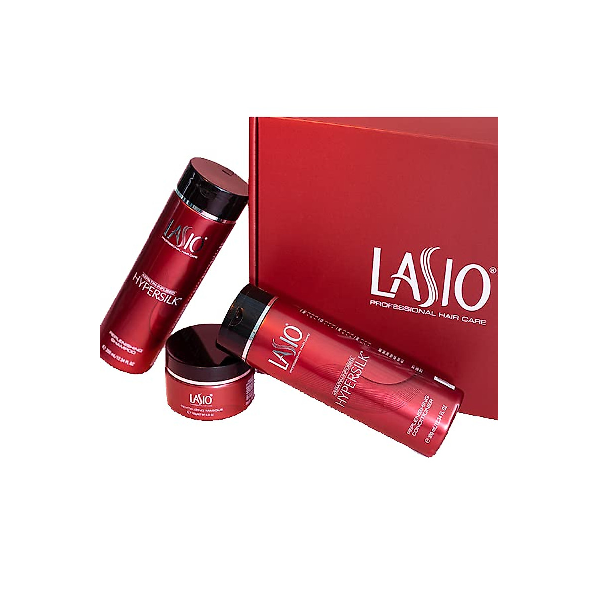 Lasio Keratin-Infused Hypersilk Intense Hair Repair and Healthy Hair Kit - Contains Professional Salon Level Grade Shampoo, Conditioner, and Masque - All In One Hair Kit