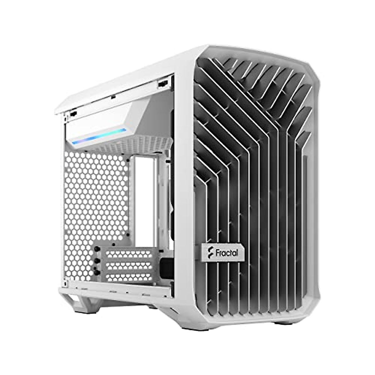Fractal Design Torrent Nano White - Clear Tint Tempered Glass Side Panel - Open Grille for Maximum air Intake - 180mm PWM Fan Included - Type C - mITX Airflow Mini Tower PC Gaming Case