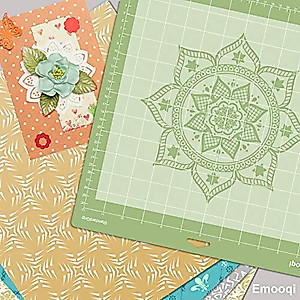 Emooqi Cutting Mat for Cricut Maker/Explore Air 2/Air/One(3pcs, 12x12 Inch, Scraper), High Adhesive Sticky Purple Square-Grid&Non-Slip Cutting Mats for Art, Textiles, Scrapbooking, and DIY Projects.