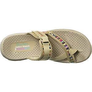 Skechers womens Reggae - Mad Swag Toe Thong Woven Sandal, Dark Natural, 8 US