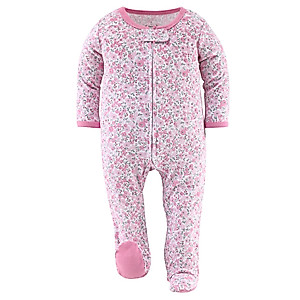 The Peanutshell Footed Pajamas Sleepers for Baby Girls, Sleep and Play Footies, 3 Pack (6-9 Months)