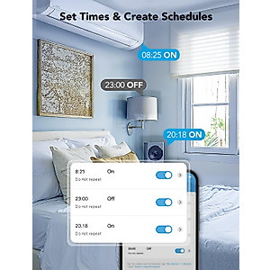 Govee Dual Smart Plug 2 Pack, 15A WiFi Bluetooth Outlet, Work with Alexa and Google Assistant, 2-in-1 Compact Design, Govee Home App Control Remotely with No Hub Required, Timer, FCC and ETL Certified