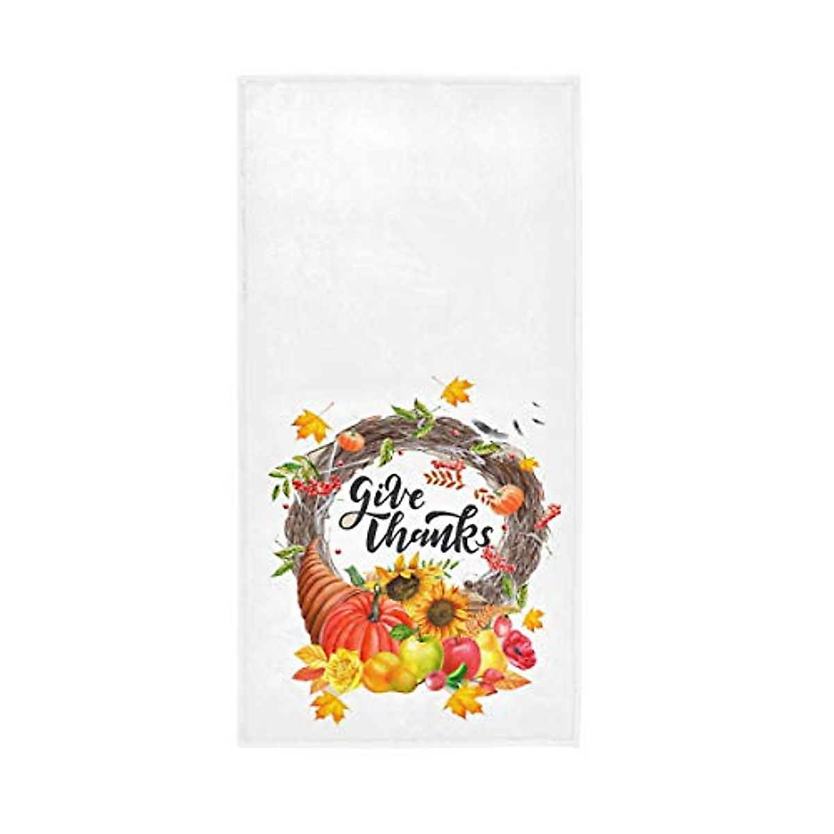 Give Thanks Harvest Pumpkin Hand Towels 16x30 in Sunflower Autumn Maple Leaf Bathroom Towel Ultra Soft Highly Absorbent Small Bath Towel Kitchen Dish Guest Towel Home Bathroom Decorations