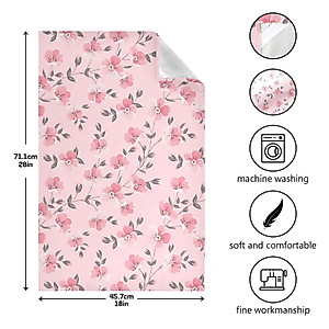 MNSRUU Kitchen Towels Dishcloths Sets 4Pcs with Hanging Loop, Floral Cherry Blossoms and Branches Pink Absorbent Kitchen Décor Cleaning Hand Towel Tea Towels for Farmhouse Kitchen Dishes Tea Home