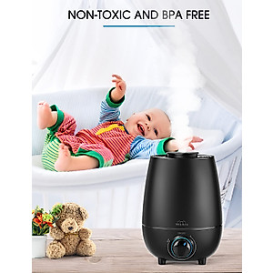 Humidifiers for Bedroom Large Room, Humidifier for Plants, Quiet Top Fill Ultrasonic, Cool Mist Air Humidifier for Baby, Home, Office, Nursery(0.79Gal/3L)