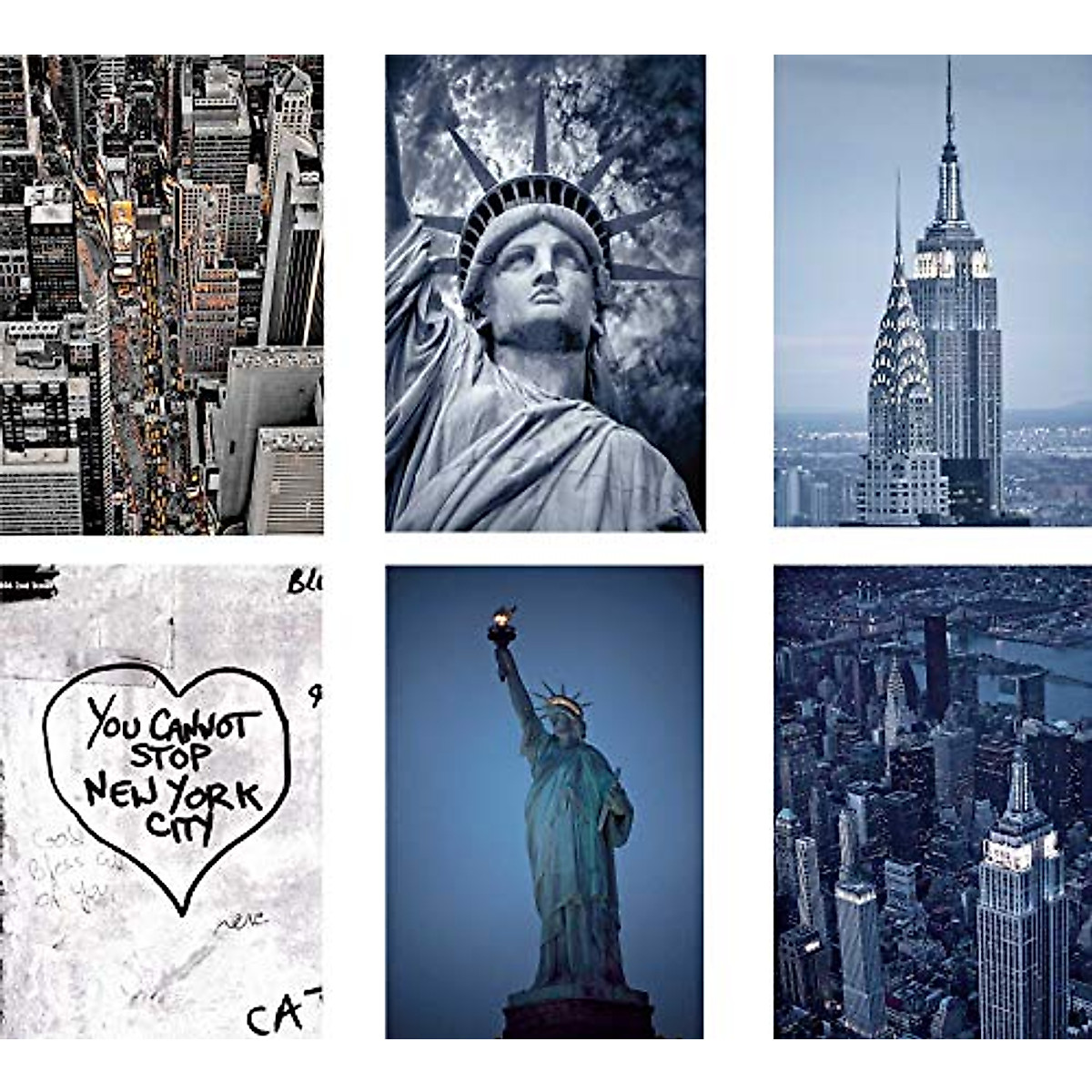 New York Postcards Set of 30 Styles. Collectible Edition of NYC Souvenirs Post Cards 4 x 6 of NY Landmarks, Skylines and Aerial Views. Made in USA