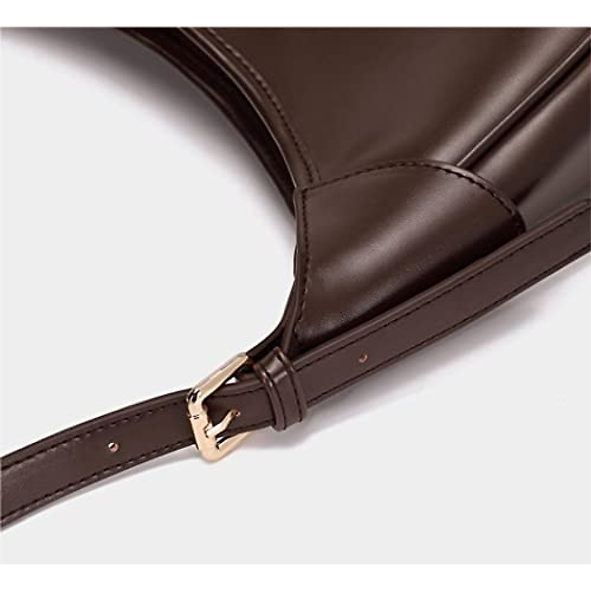 Women's Vegan Leather Hobo Crossbody Shoulder Bag Handbag Purse (Brown)