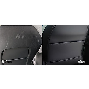 LunaBox Seat Back Protector Designed for Tesla Model Y/3 - Wear Resistant Seat Protector, Seat Back Kick Mats with Bigger Organizer Pocket - 2 PCS (Black)