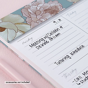 Designer Schedule Pad - Flora. 52 Perforated Sheets. 10" x 10". Weekly Schedule Organizer Planner Pad with To-Do Lists and Notes Sections by Erin Condren.