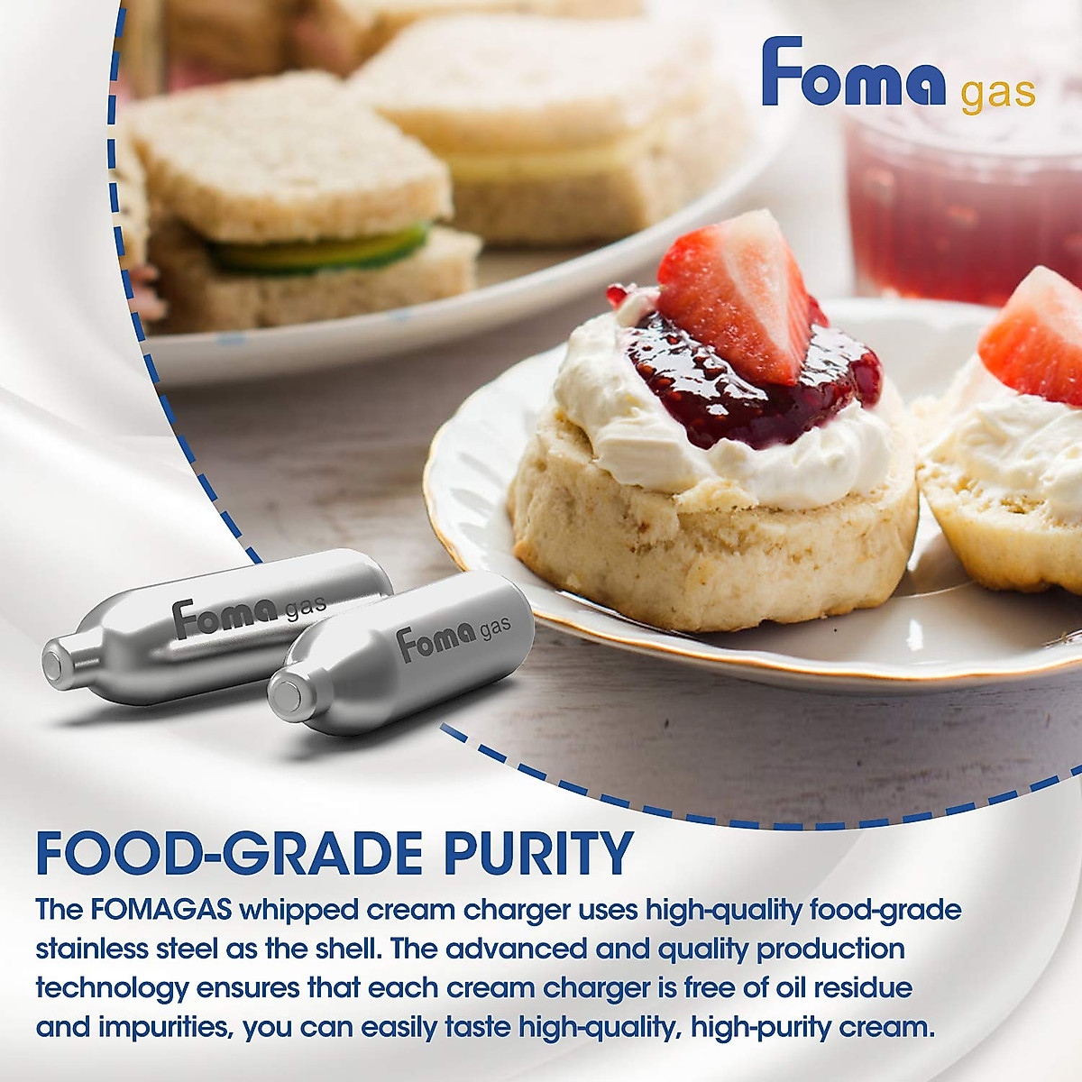 FOMAGAS Whipped Cream Chargers, 25 Pack