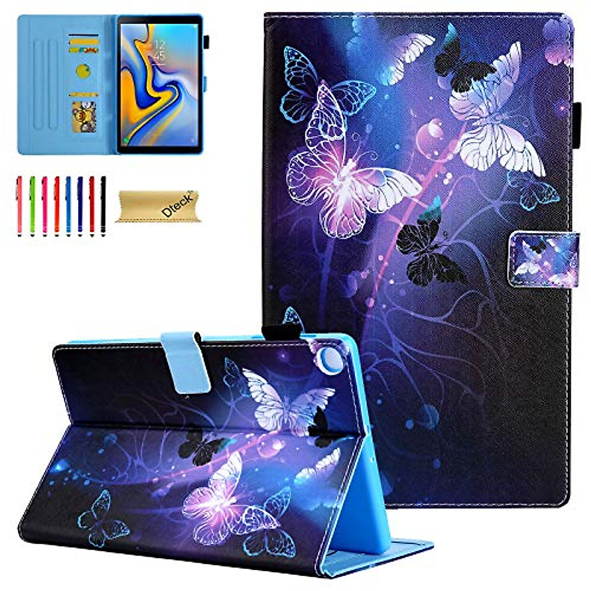 Galaxy Tab A 8.0 2019 Case,T290 T295 Cover, Dteck Multi-Angle Viewing Stand Flip Shell Wallet Case for Samsung Galaxy Tab A 8.0 inch 2019 Released Model SM-T290 / SM-T295 / SM-T297, Twinkle Butterfly