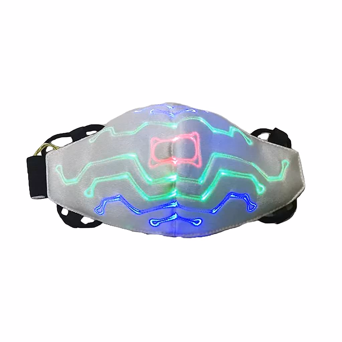 nezababy LED Cool Face Mask Anime Light Up Mask, Voice Activated USB Rechargeable Smart Mask for Halloween Party Christmas Carnival (White), 15 * 23cm